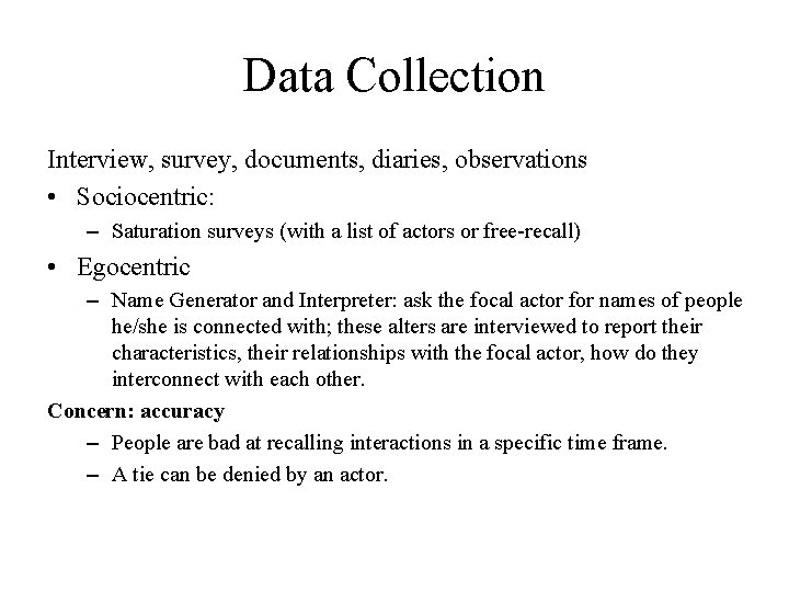 Social Network Analysis Basic concepts Data and analysis