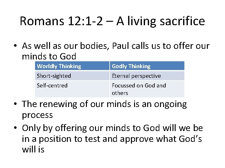 living sacrifices romans 12 Romans 12 1 2