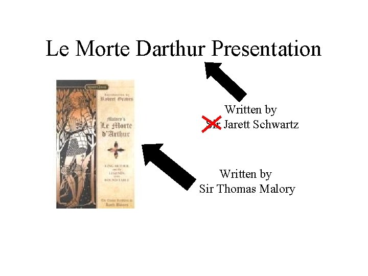 Le Morte Darthur Presentation Written by Sir Jarett