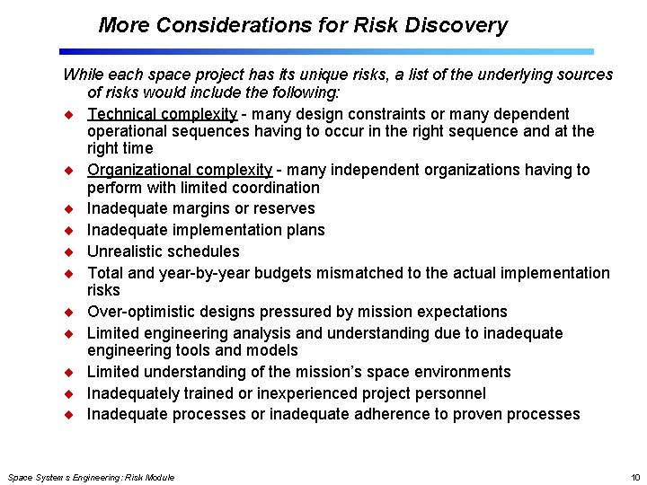 Risk Module Risk Management Fault Trees and Failure