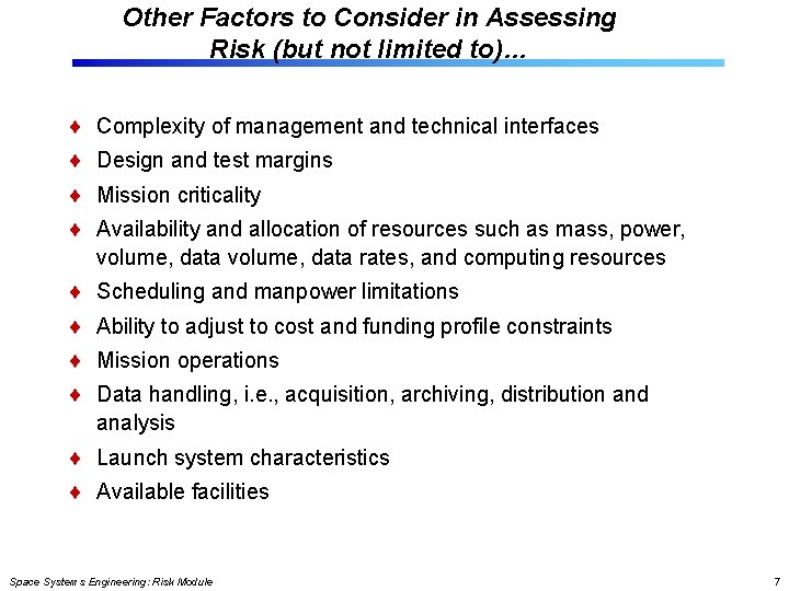 Risk Module Risk Management Fault Trees and Failure