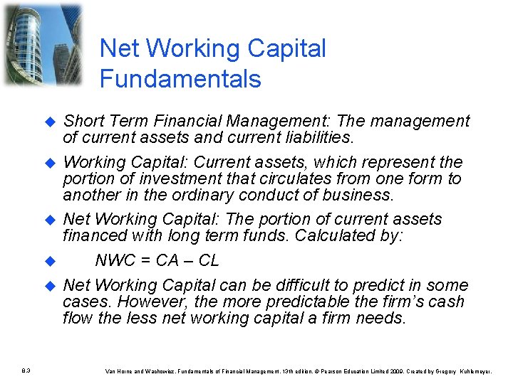 Chapter 8 Overview of Working Capital Management 8