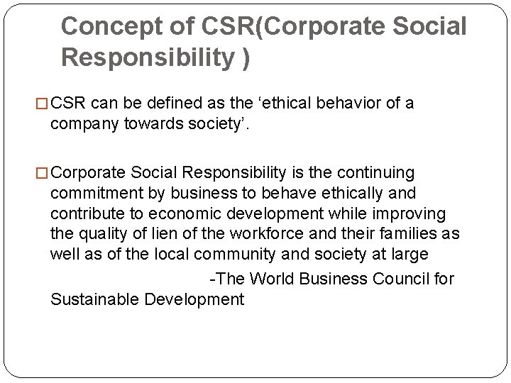 Presentation on driving forces of Corporate Social Responsibility