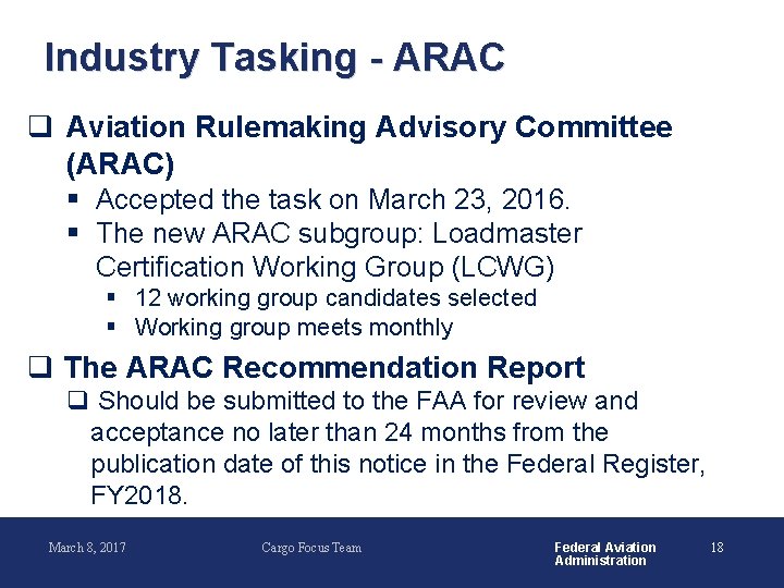 Cargo Focus Team Cargo Operations Presented to Ops