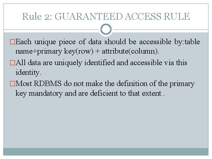 CODDs 12 RULES OF RELATIONAL DATABASE OVERVIEW OF