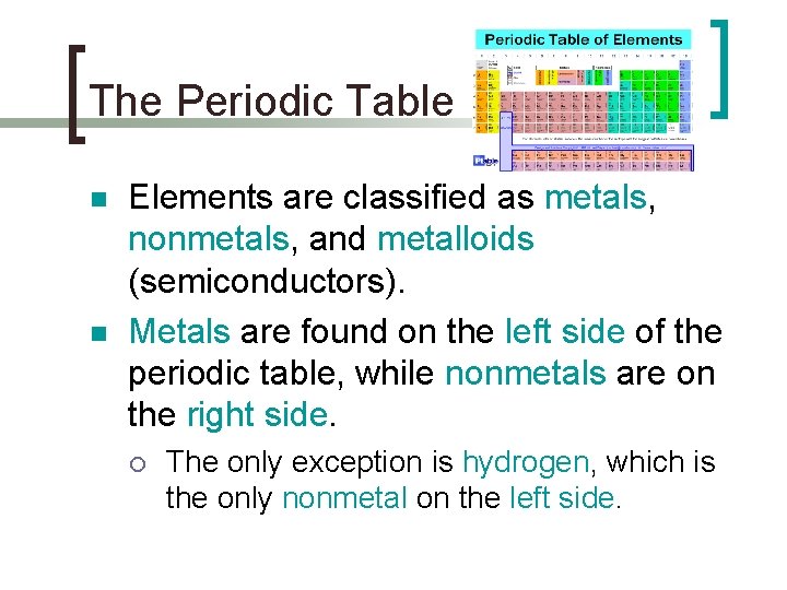 Chapter 3 Section 3 Notes Families of Elements