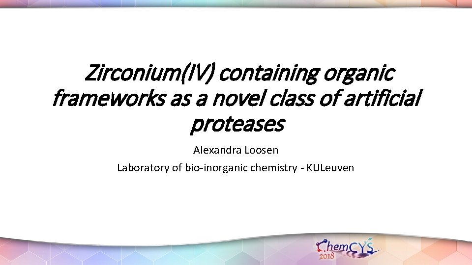 ZirconiumIV containing organic frameworks as a novel class