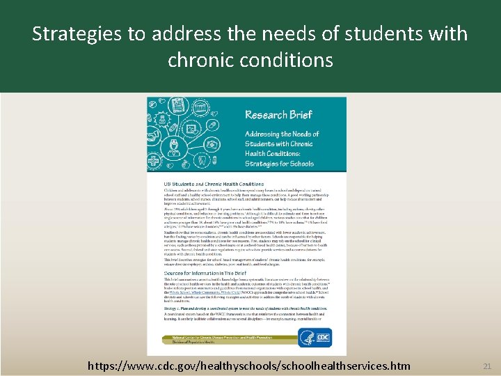 CDC Healthy Schools Chronic Health Conditions in School