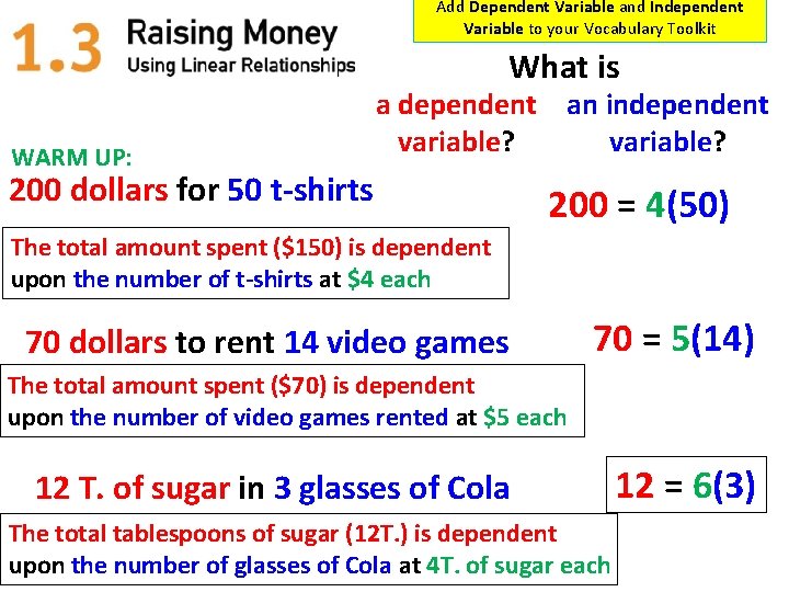 Moving Straight Ahead Investigation 1 3 Using Linear