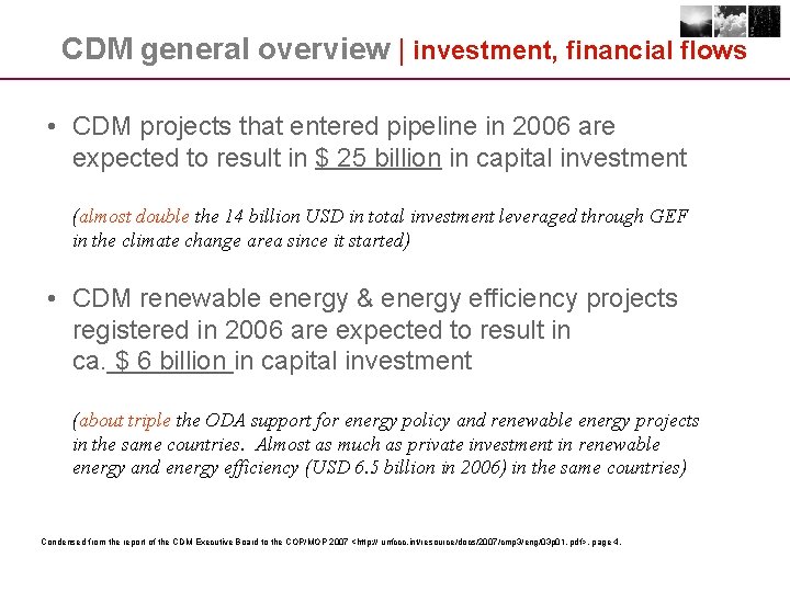 CCS under the CDM update of progress and