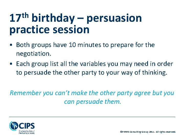 Cips Negotiation Challenge Round 1 PMMS Consulting Group