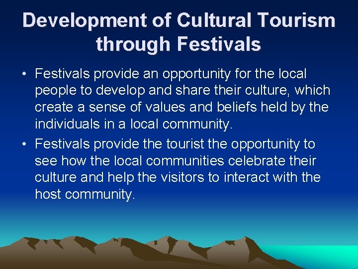 The Impact of Festivals on Cultural Tourism Razaq