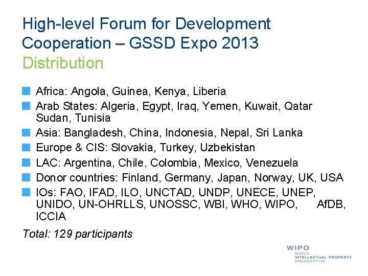 WIPO and the United Nations SouthSouth Cooperation Framework