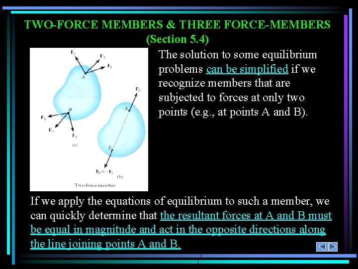 EQUATIONS OF EQUILIBRIUM TWO AND THREEFORCE MEMEBERS Todays