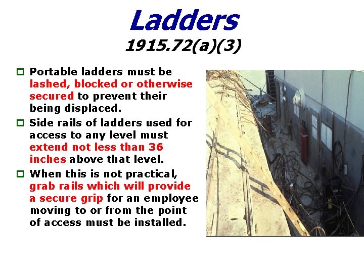 Scaffolds Ladders and Other Working Surfaces Subpart E