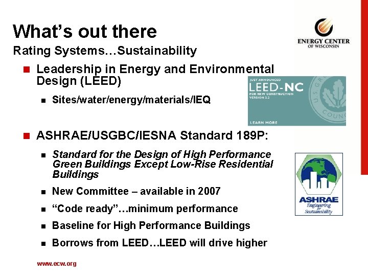 High Performance Buildings and the Advanced Buildings Benchmark