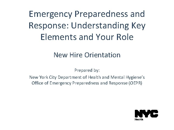 Emergency Preparedness and Response Understanding Key Elements and