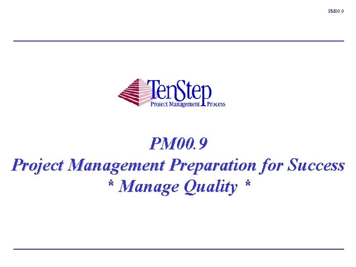 PM 00 9 Project Management Preparation for Success