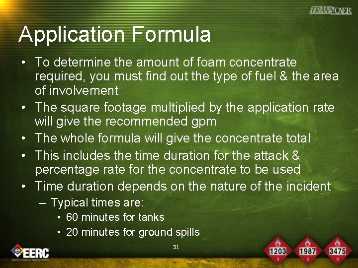 Module 6 Fire Fighting Foam Principles 1 Objective