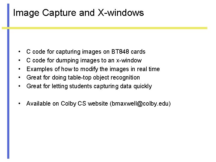 Resources and ideas for computer vision educators Bruce
