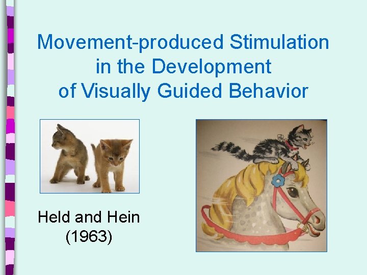 Movementproduced Stimulation in the Development of Visually Guided