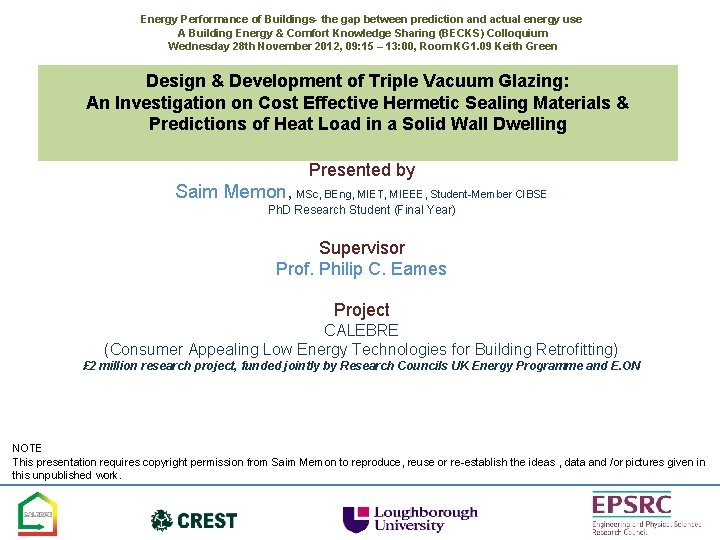 Energy Performance of Buildings the gap between prediction