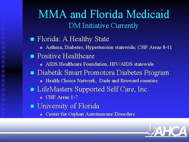 Impact of the MMA on Existing Disease Management