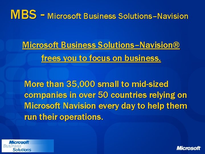 MS Days 2004 Alexander Chubriev MBS Channel Manager