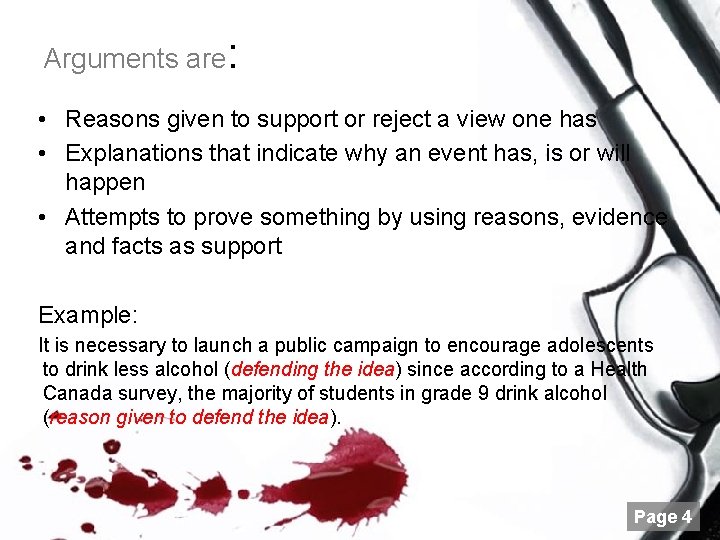 Fact vs Opinion vs Argument Powerpoint Templates Page