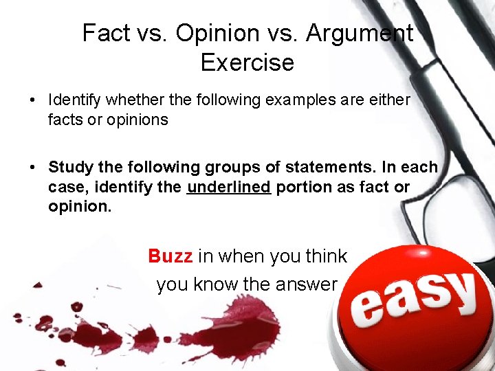 Fact vs Opinion vs Argument Powerpoint Templates Page