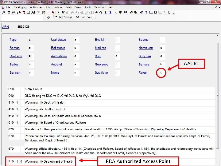 Changes from AACR 2 to RDA A Comparison