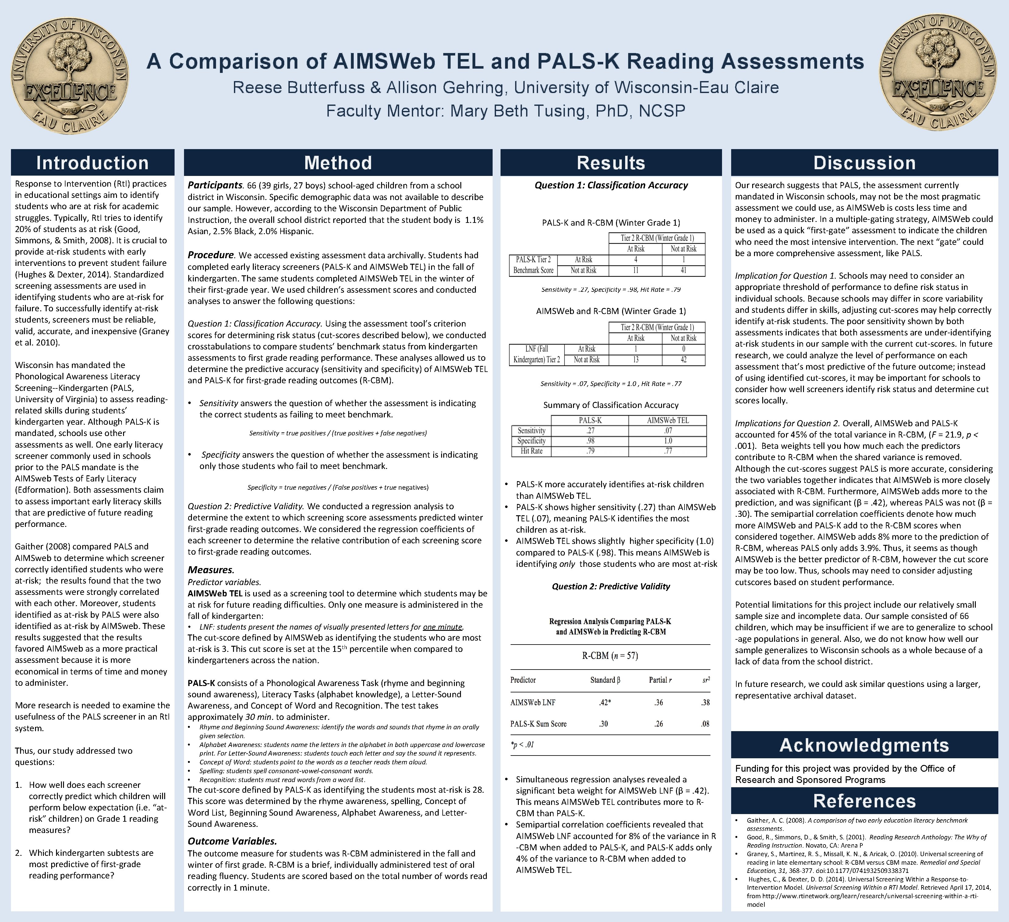 A Comparison of AIMSWeb TEL and PALSK Reading