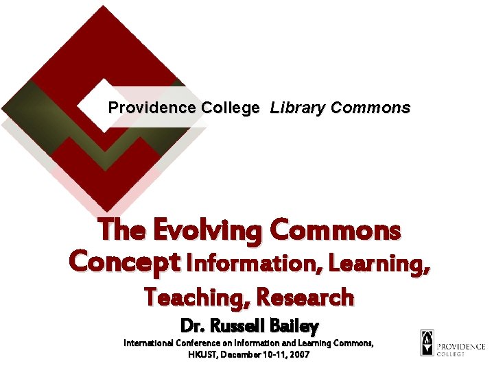 Providence College Library Commons The Evolving Commons Concept