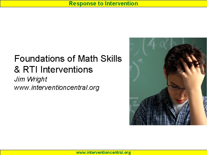 Response to Intervention Foundations of Math Skills RTI