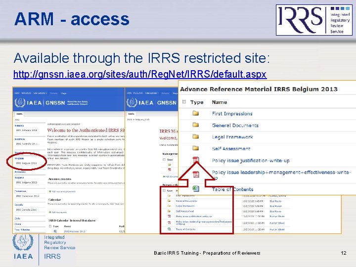 BASIC IRRS TRAINING Lecture 14 Preparations of Reviewers