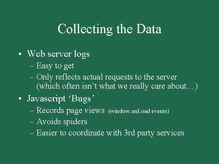 Web Metrics Sean Fox Science Education Resource Center