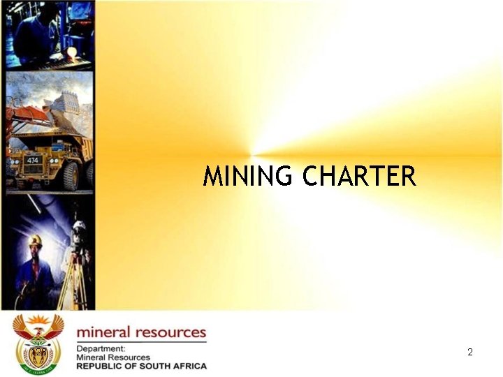 DEPARTMENT OF MINERAL RESOURCES 123 1 MINING CHARTER