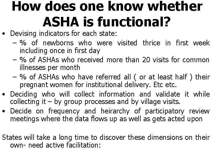 ED NHSRC SFT presentation Conceptual framework The NRHM