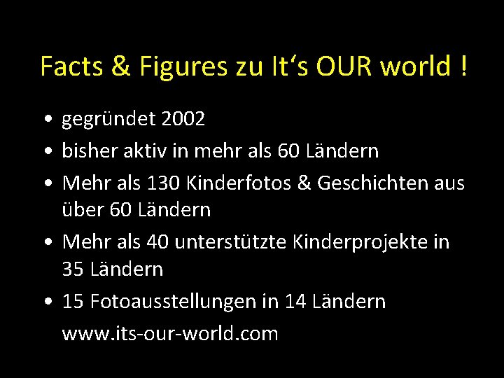 Its OUR World Das Projekt Its OUR World