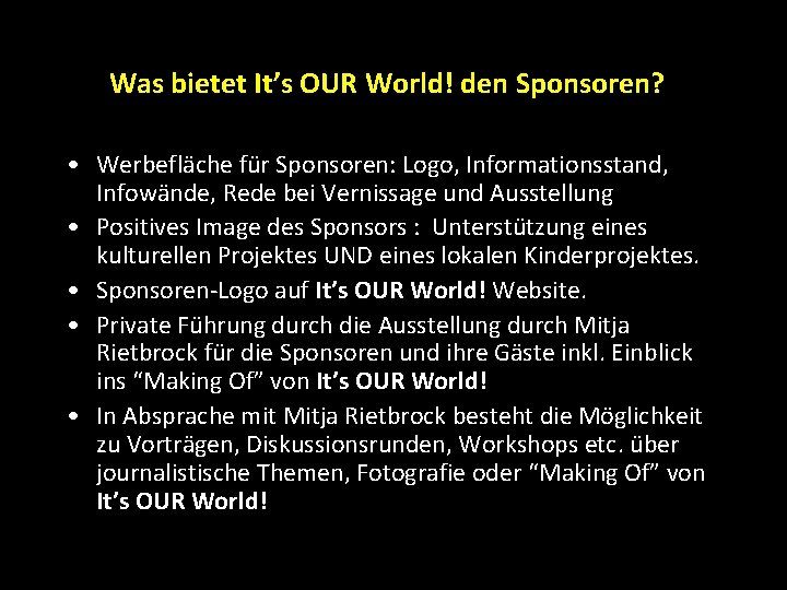 Its OUR World Das Projekt Its OUR World