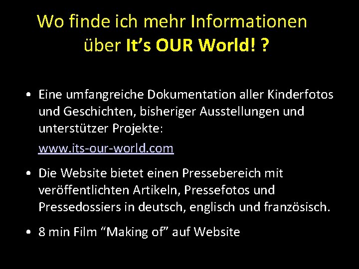 Its OUR World Das Projekt Its OUR World