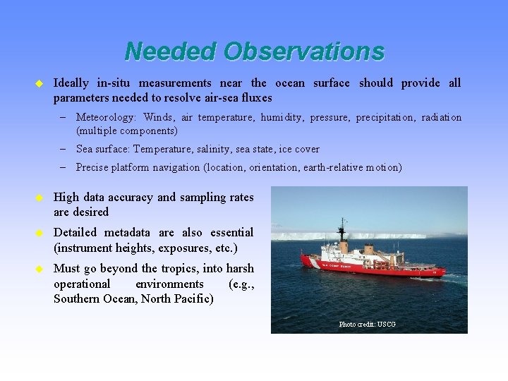 Automated Weather Observations from Ships and Buoys A