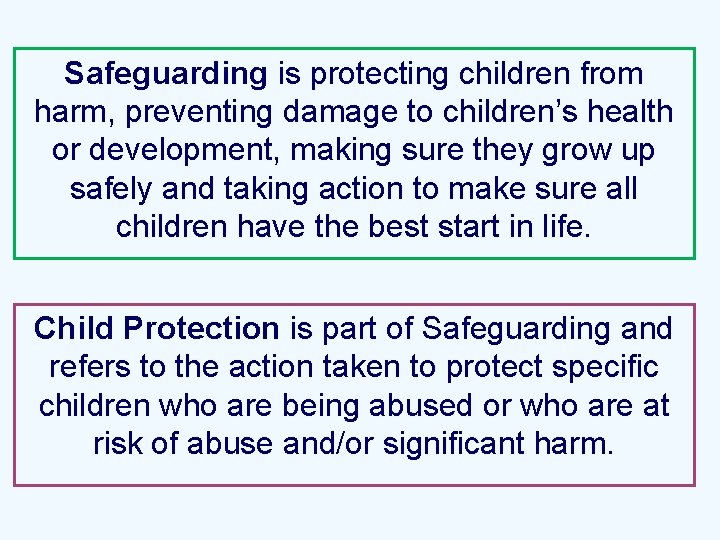 Safeguard training November 2018 Working Together No single