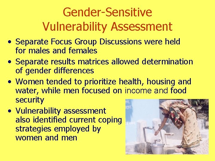 Reducing Vulnerability to Climate Change Gender Aspects Presentation
