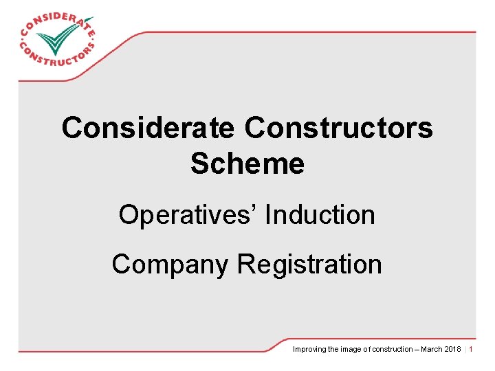 Considerate Constructors Scheme Operatives Induction Company ...