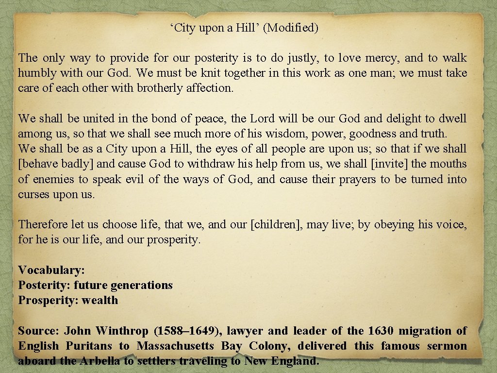 Pilgrims Puritans 13 Colonies The New World With