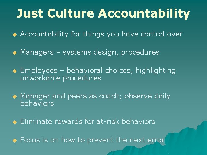 The Emergence of a Just Culture Where We