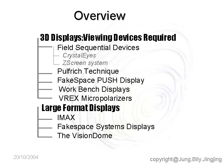 Display Technology Stereo3 D Display Technologies David F