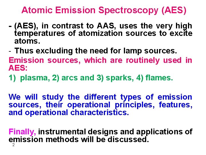 Atomic Emission Spectroscopy Lecture 18 Arcs Sparks And