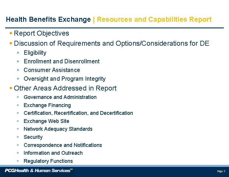 Health Benefit Exchange Planning Project Health Care Commission